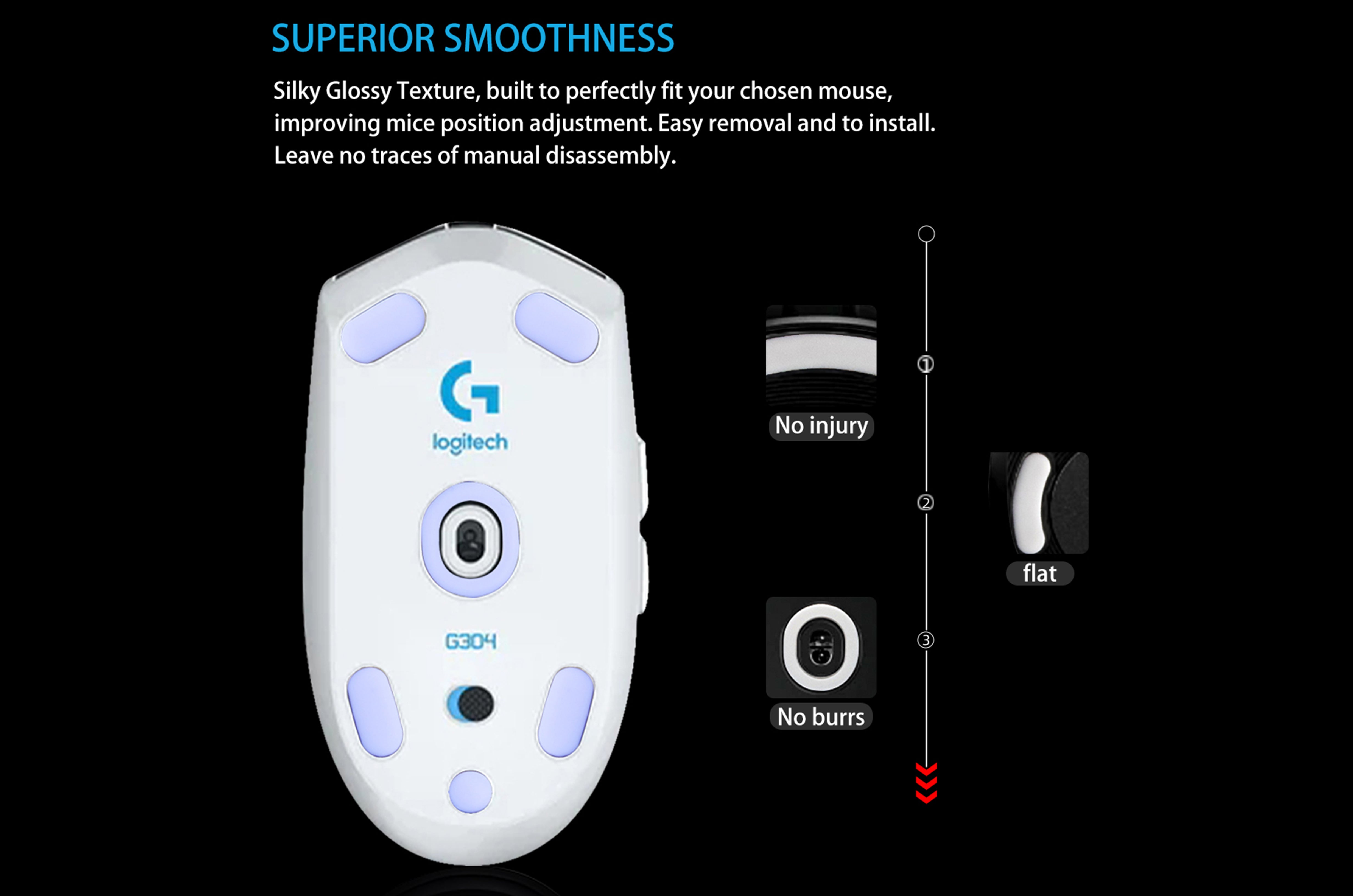 EspTiger Arc 1 Mouse Skates for Logitech G304 / G305 – Addice Inc