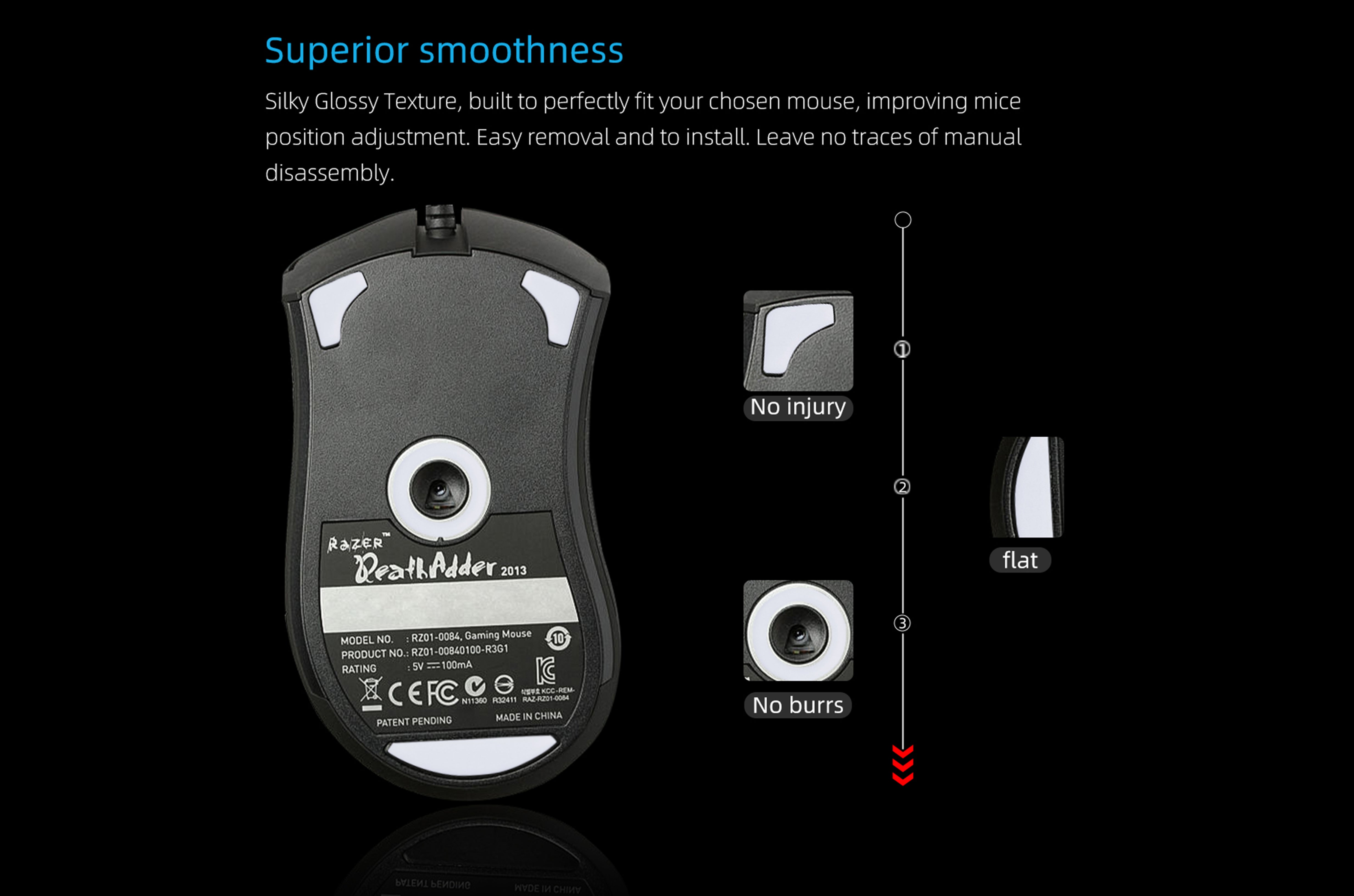 EspTiger Arc 1 Mouse Skates for Razer DeathAdder – Addice Inc
