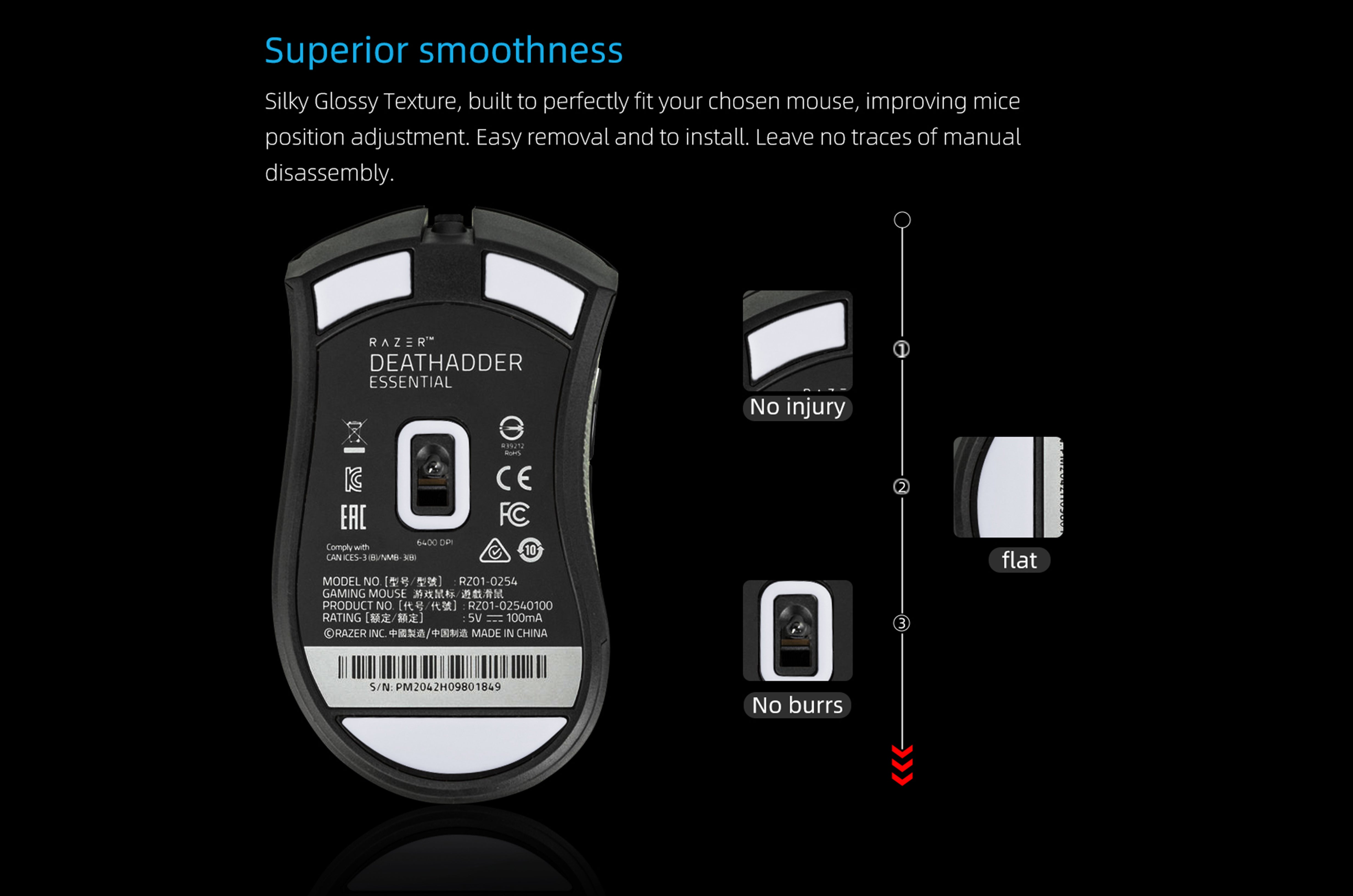 EspTiger Arc 1 Mouse Skates for Razer DeathAdder Essential – Addice Inc